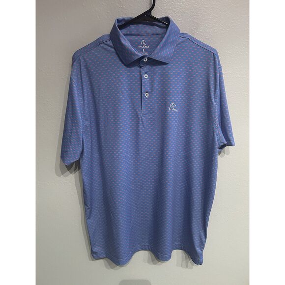 Rhoback | Shirts | Rhoback Mens Large Polo Blue Pink Print Pattern Golf ...